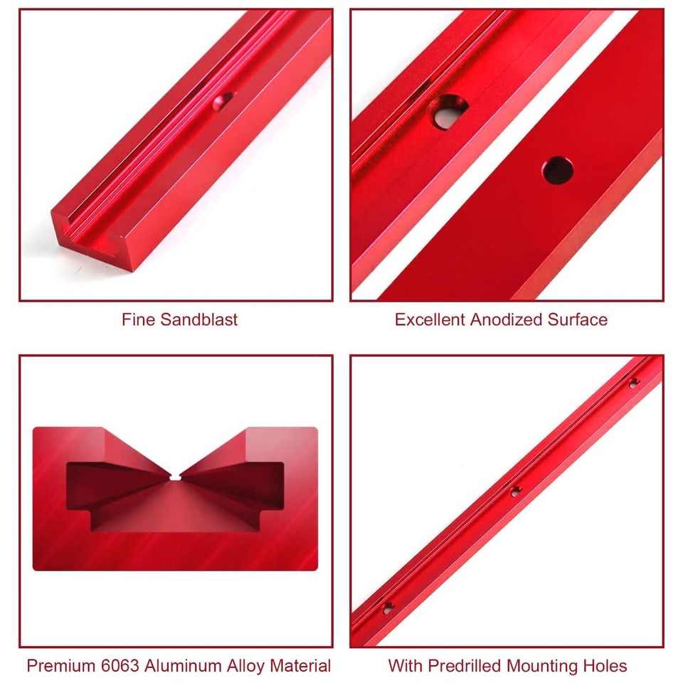 Aluminum Alloy T-Track for Woodworking Workbenches Drill Press Tables ...