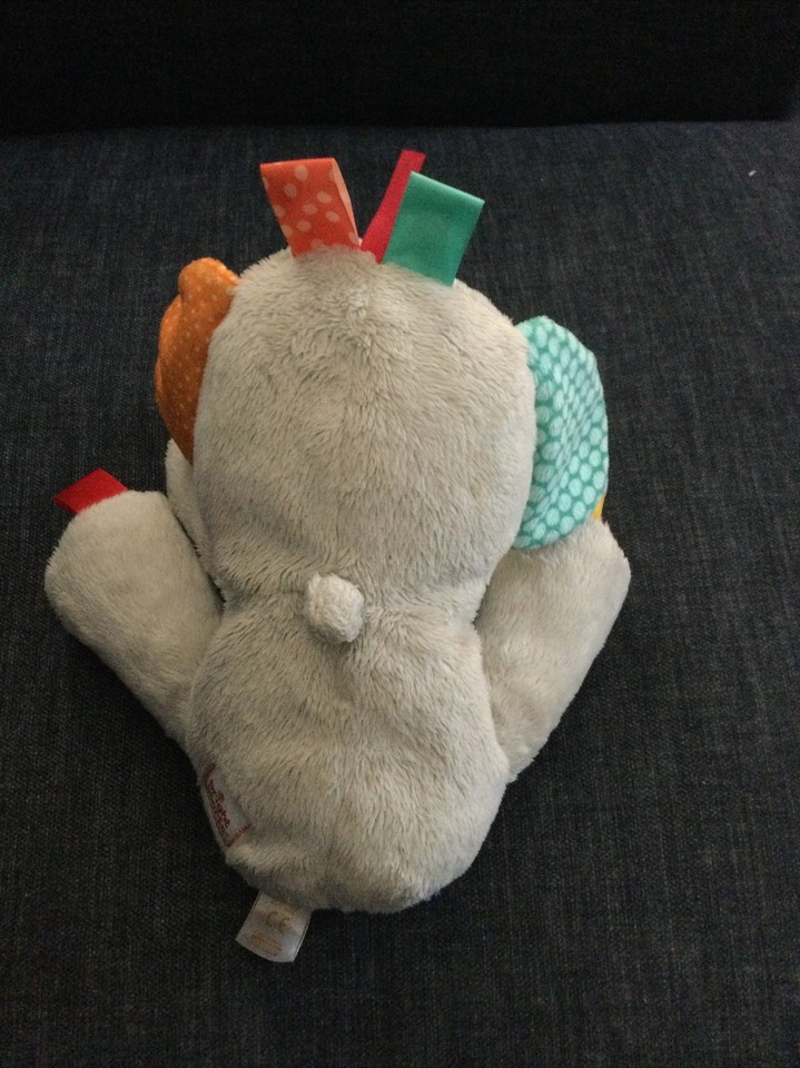 Bright Starts Gray Elephant Taggie Lovey Toy Stuffed Plush Animal (40 ...