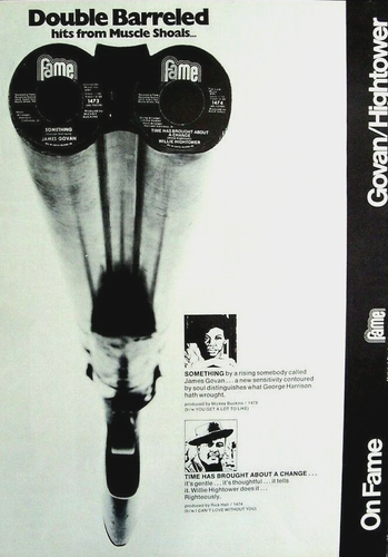 JAMES GOVAN WILLIE HIGHTOWER 1970 POSTER ADVERT SOMETHING Beatles ...