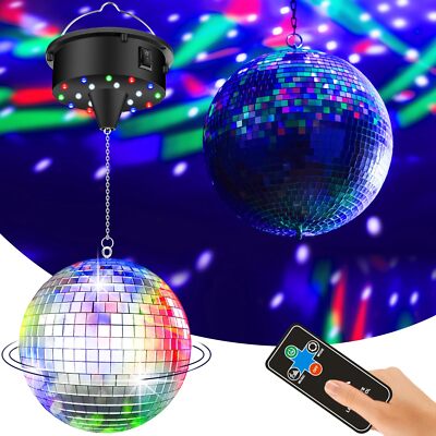10 RPM Disco Ball with Motor and Mirror Ball â€” Plug/Battery Powered ...