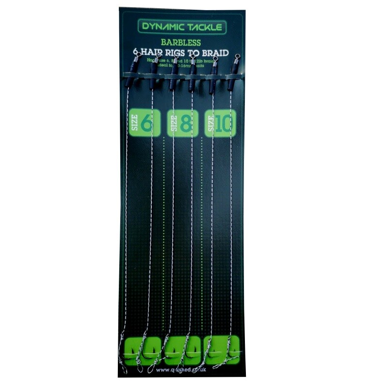 18 x CARP HAIR RIGS TO BRAID. ALL BARBLESS RIG SIZE 6 8 10 CARP FISHING ...