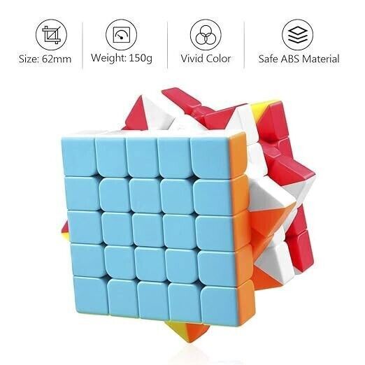 5x5x5 Magic Cube Super Smooth Fast Speed Rubix Rubik Puzzle Pressure ...