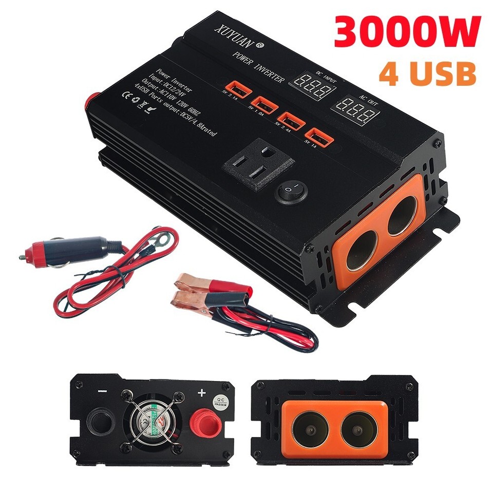 Modified Sine Wave Power Inverter 16000W 12V DC to 110V AC LCD RV Car ...