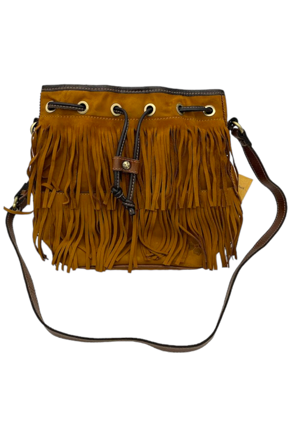 Patricia Nash Nubuck Fringe Bronte Bucket Bag Cognac | eBay