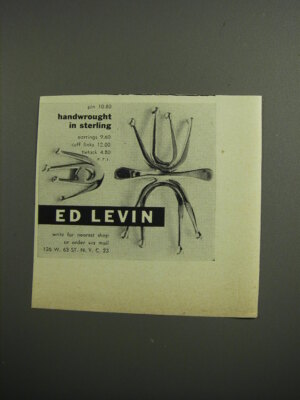 1953 Ed Levin Jewelry Advertisement - Handwrought in Sterling | eBay