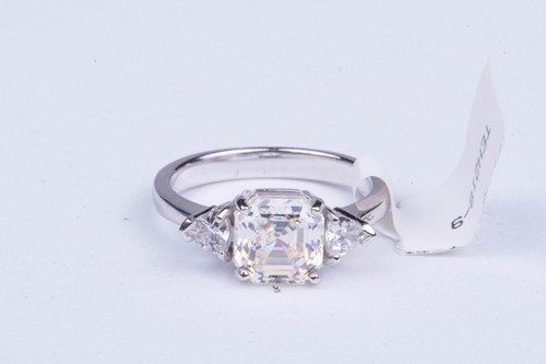 5.75ctw Fabulite Strontium Titanate Rhodium Over Sterling Silver Ring ...