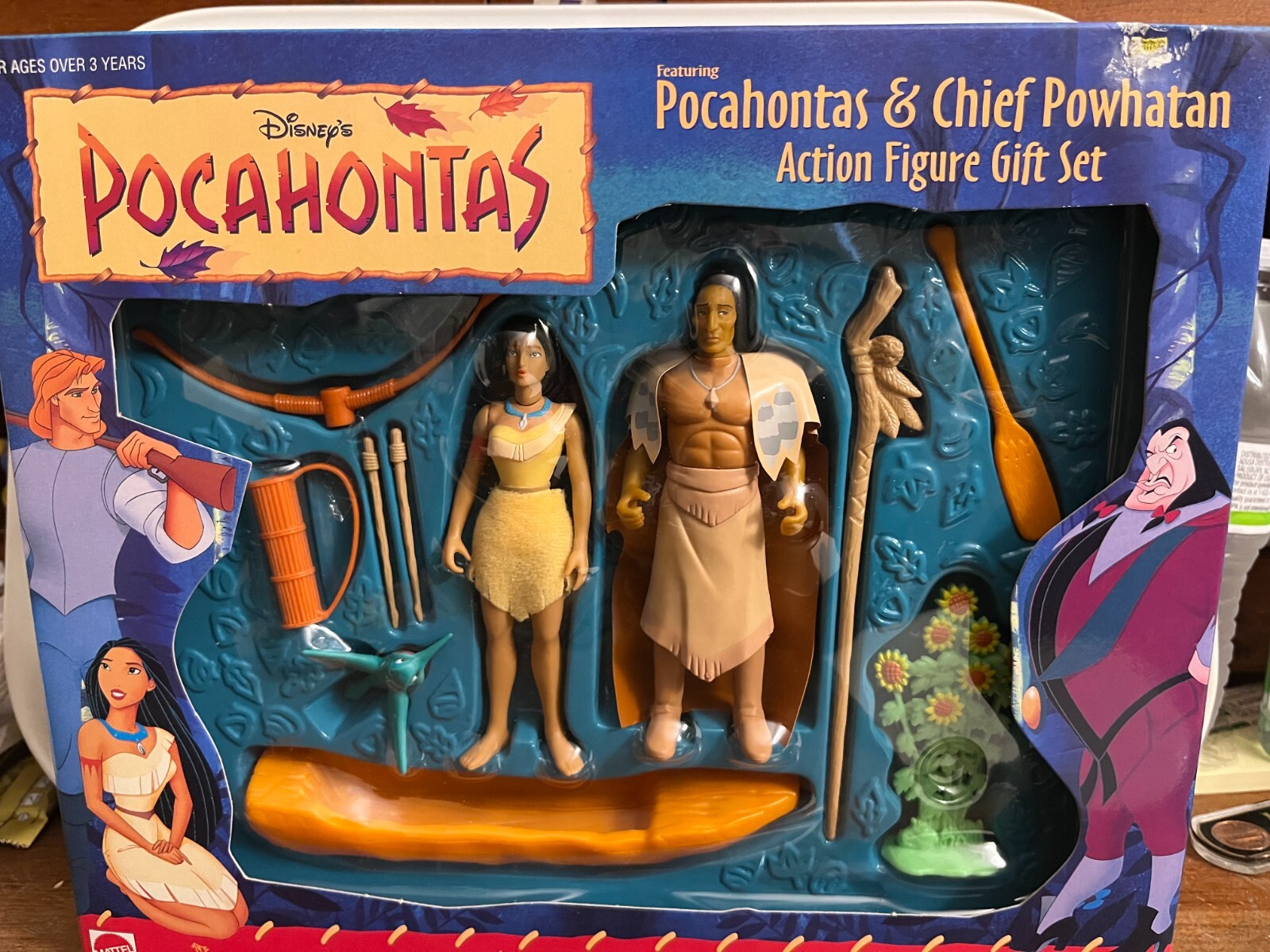 Mattel Disney Pocahontas & Chief Powhatan John Smith Ratcliffe Figure ...