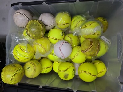 36 mostly BRAND NEW GAME SOFTBALLS FACTORY SAMPLES 70% NEW 30% USED MIX ...