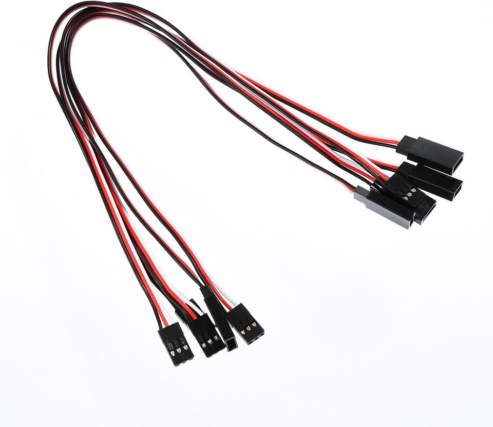 20 Pieces 3-Pin Servo Extension Cable Wire Cord Female To Male Rc Servo ...
