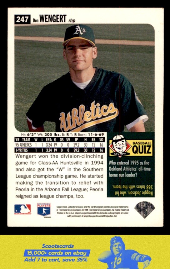 1996 Collector's Choice Don Wengert Silver Signature #247 Oakland ...