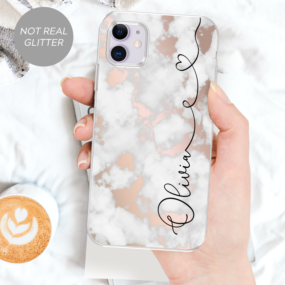 Personalised Beige Phone Case Name For iPhone 12 11 Xr Se 7 8 X Hard ...