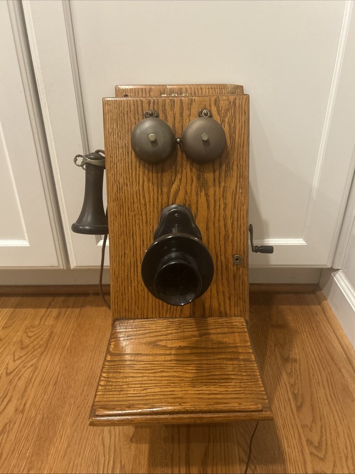 Rare! Beautiful! Antique Ole Timer Hand Crank Wall Telephone Bell ...