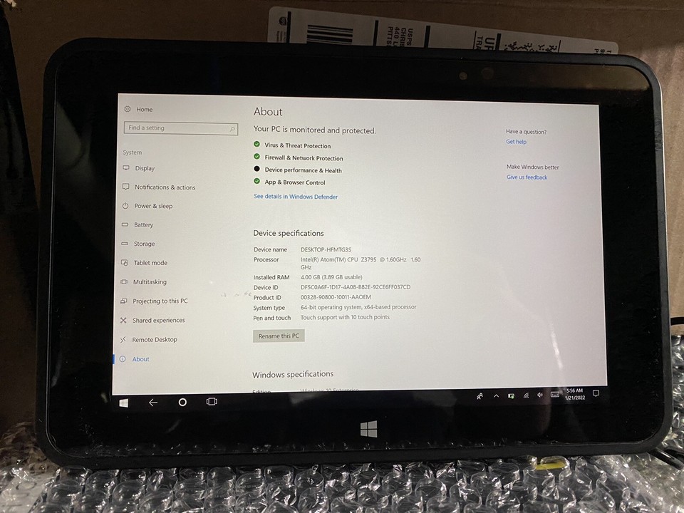 Zebra ET55AE 8.3" 4GB RAM 64GB Win10 Camera HandStrap BarCode Scanner ...