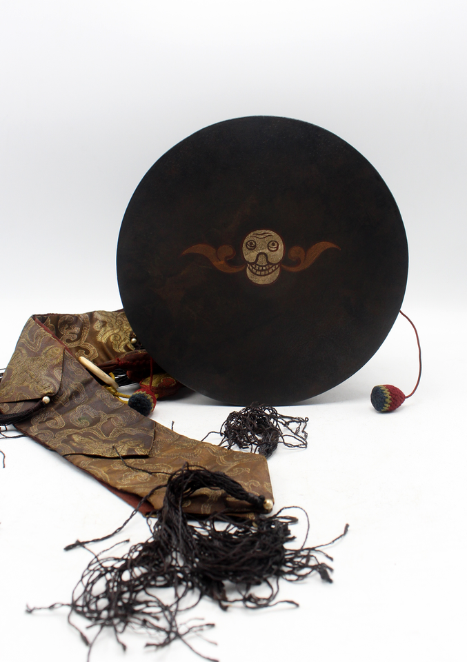 Exclusive Skull Painted Tibetan Antique Chod Drum Damaru | eBay