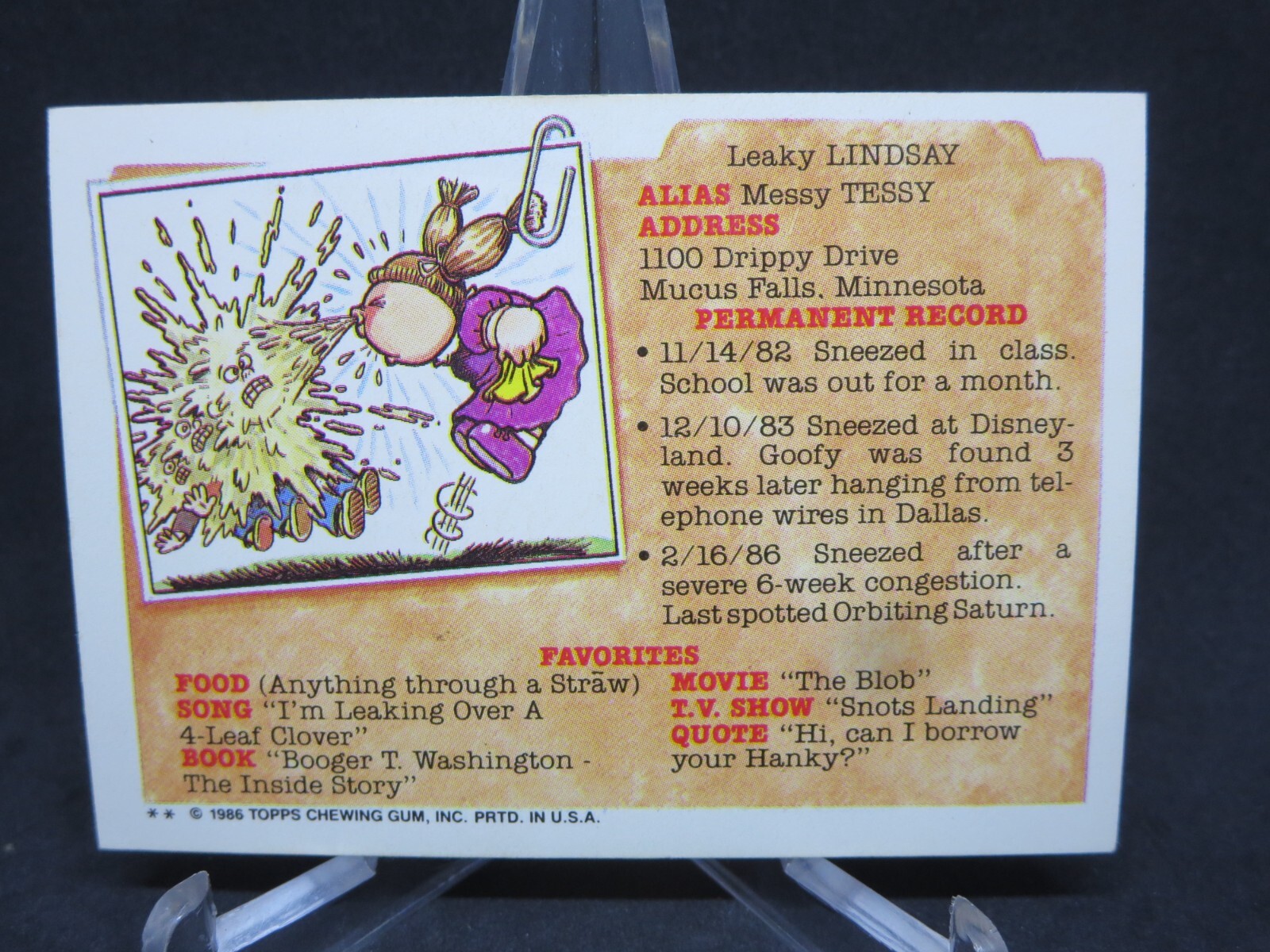 1986 Garbage Pail Kids OS5 170b Luke Puke Decent Shape KL | eBay