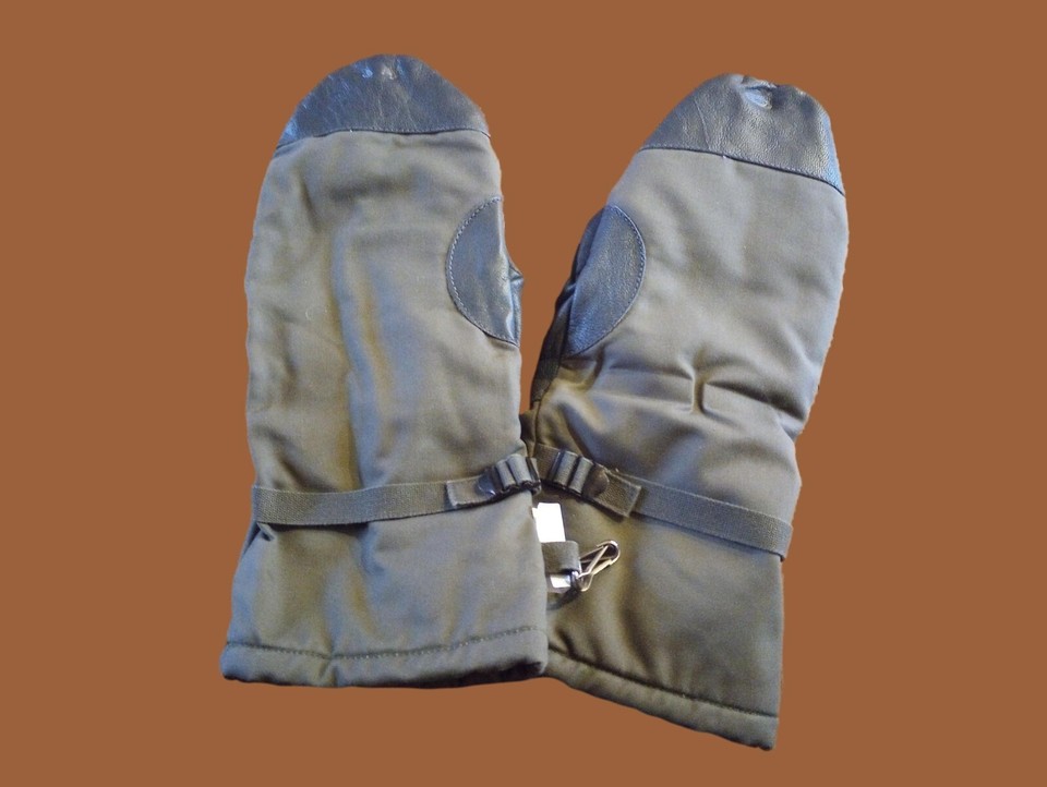 GERMAN MILITARY LINED MITTENS ARMY COLD WEATHER LEATHER PALMS SURPLUS ...