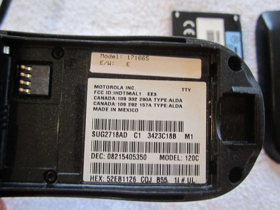 VNTG Verizon Motorola 120C BAR Cell Phone w/PwrCord & BATTRY No Antenna ...