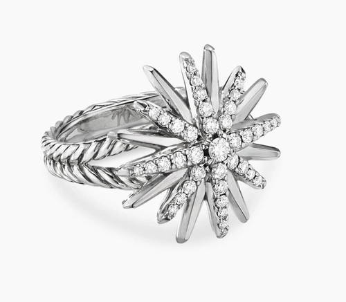 $1350 DAVID YURMAN SS STARBURST DIAMOND RING | eBay