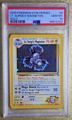 2000 Pokemon Gym Heroes Holo Lt. Surge's Magneton #8 - PSA 10 GEM MINT ...