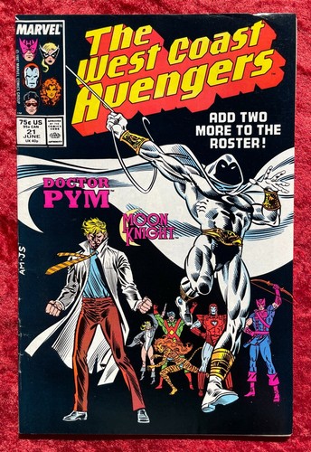 West Coast Avengers #21, 1987; Moon Knight Joins Team & Random Bullshit ...