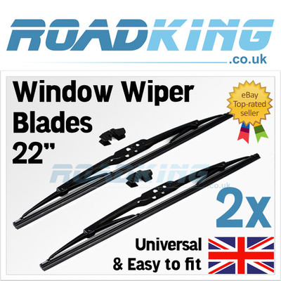 2x 22" Deluxe Front Blades Windscreen Window Wipers | Universal & Easy ...