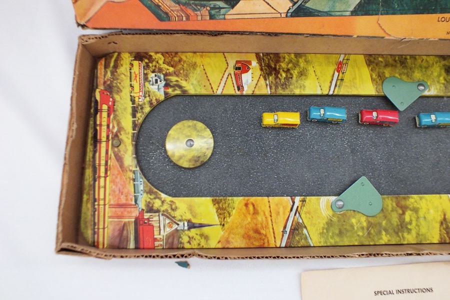 Vtg Louis Marx Motorun Express Hi Way Tin Litho Magic Motion Car Bus ...