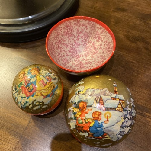 West Germany German Paper Mache Candy Containers. Sphere Ornament. Lot ...