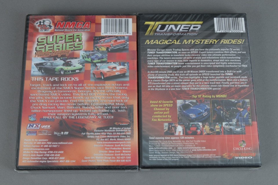 12 Full Throttle automotive DVD's Tuner Transformation NMCA Super ...