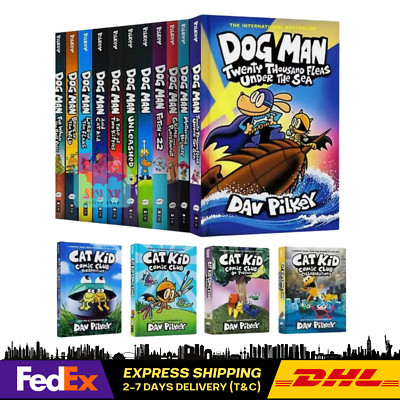 Dog Man Series 1-17 books set Dogman Children's Collection by Dav ...