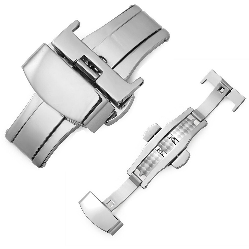 Stainless Steel Butterfly Buckle Watch Replacement Clasp 10-18 20 22mm ...