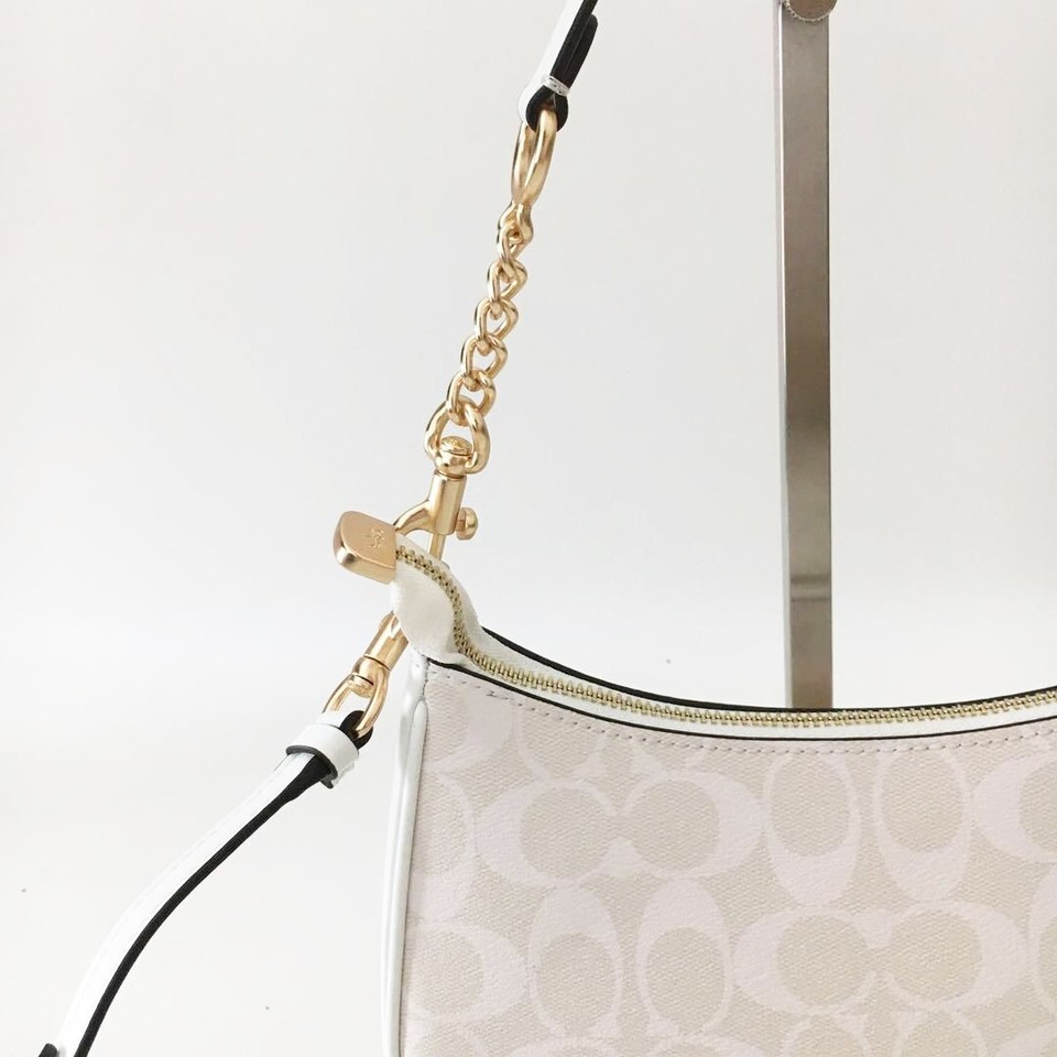 COACH Teri 2Way Shoulder Bag Signature Coated Canvas White CA548 outlet ...
