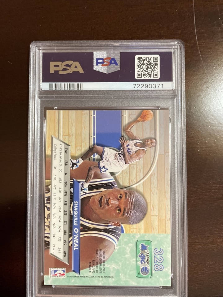 SHAQUILLE O'NEAL 1992-93 FLEER ULTRA #328 ORLANDO MAGIC ROOKIE CARD RC ...