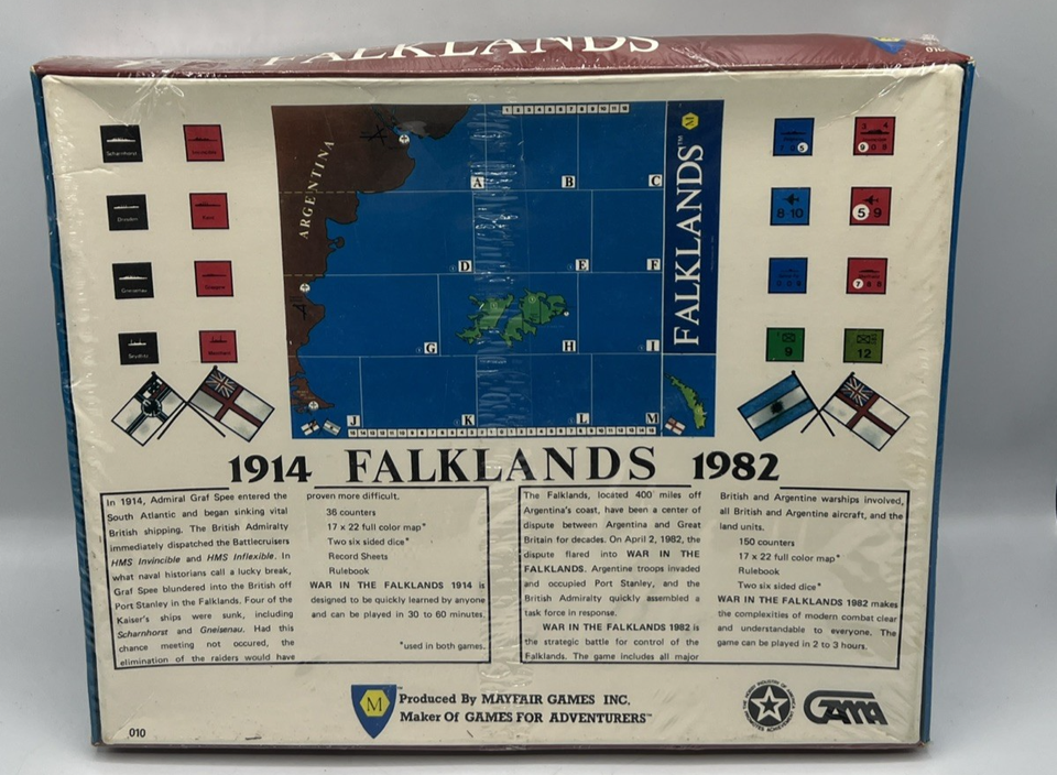 War In The Falklands 1914 Vintage 1982 Mayfair Games Box Sealed Please ...