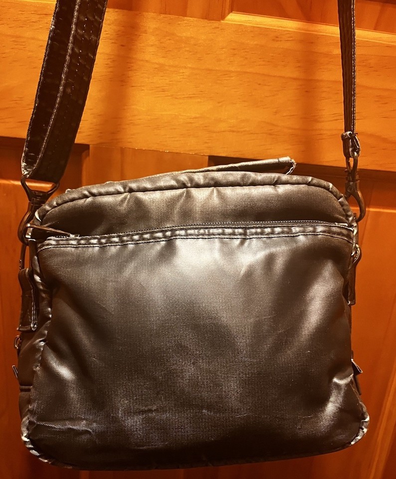 Lug Bags Mini Ranger Black Sparkle crossbody RFID protected card slots ...
