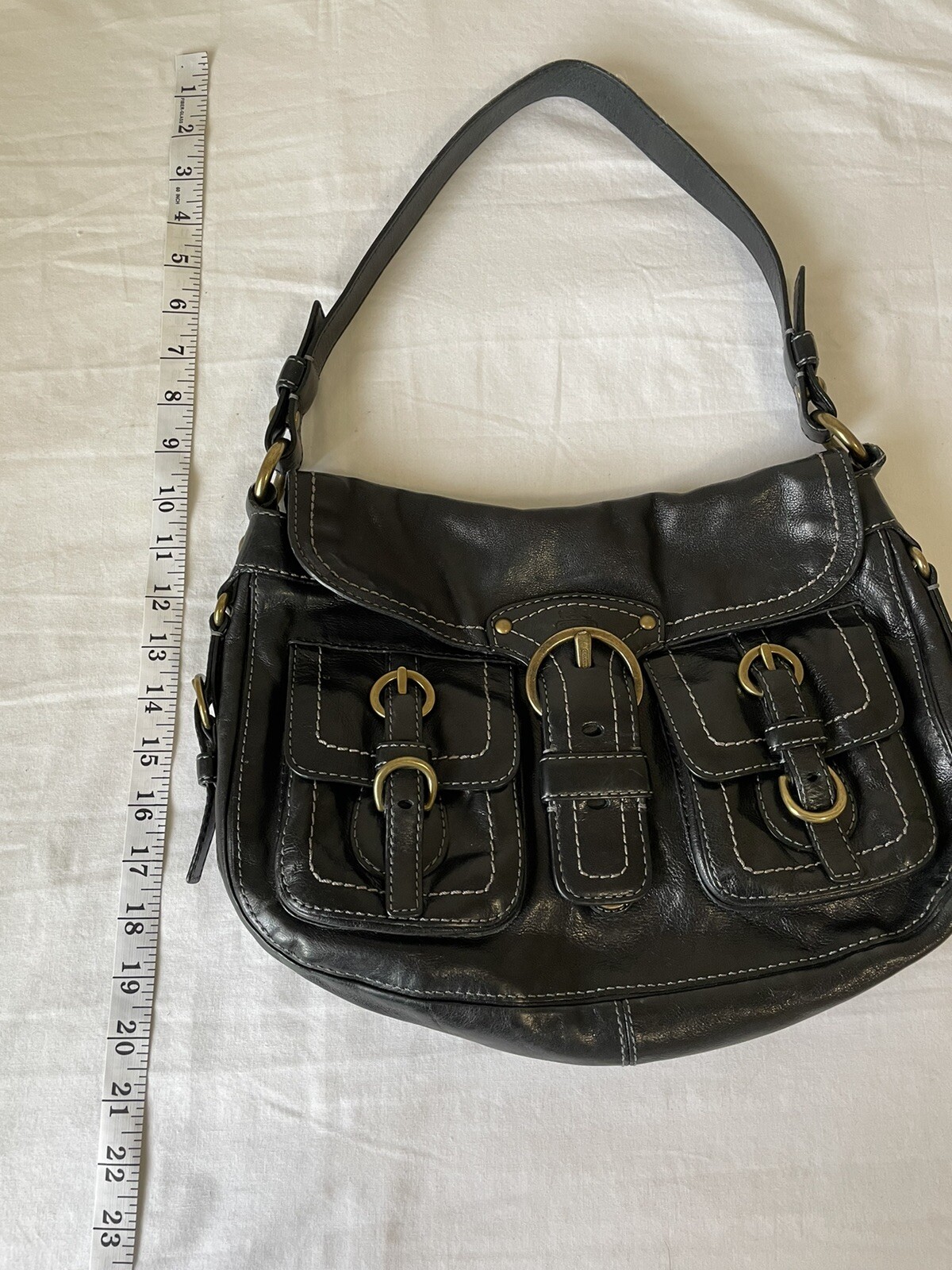 Coach Legacy Garcia Leather Shoulder Hobo Flap Black … - Gem