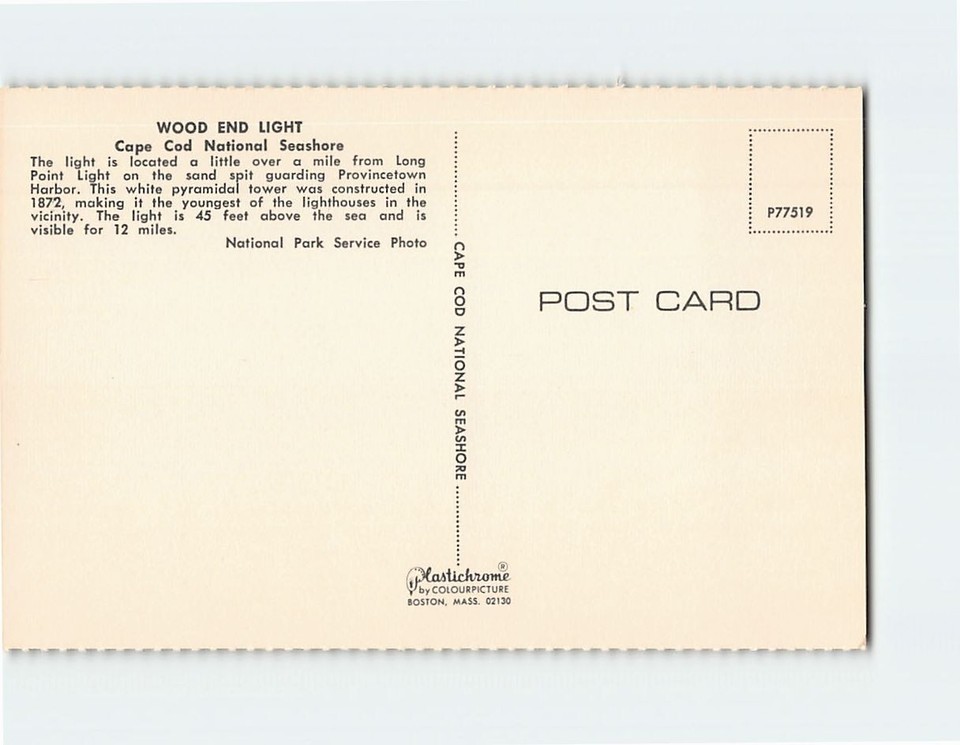 Postcard Wood End Light Cape Cod National Seashore Massachusetts USA | eBay