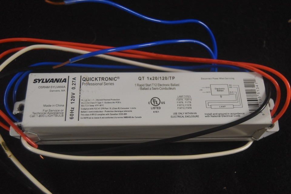 SYLVANIA QUICKTRONIC QT-1X20/120/TP SOLID STATE SINGLE TUBE LED BALLAST ...