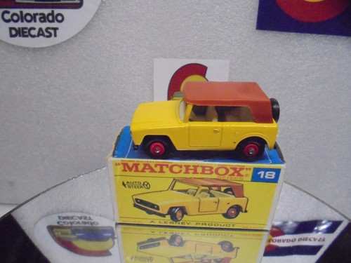 ORIGINAL MATCHBOX #18 YELLOW FIELD CAR w/BOX VERY NICE | eBay