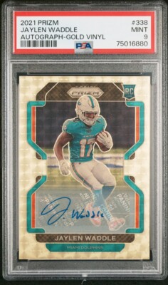 2021 PANINI PRIZM #338 JAYLEN WADDLE AUTOGRAPH GOLD VINYL /5 ROOKIE ...
