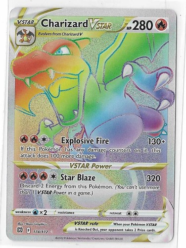 Charizard VSTAR 174/172 Brilliant Stars Sword & Shield SWSH Pokemon TCG ...