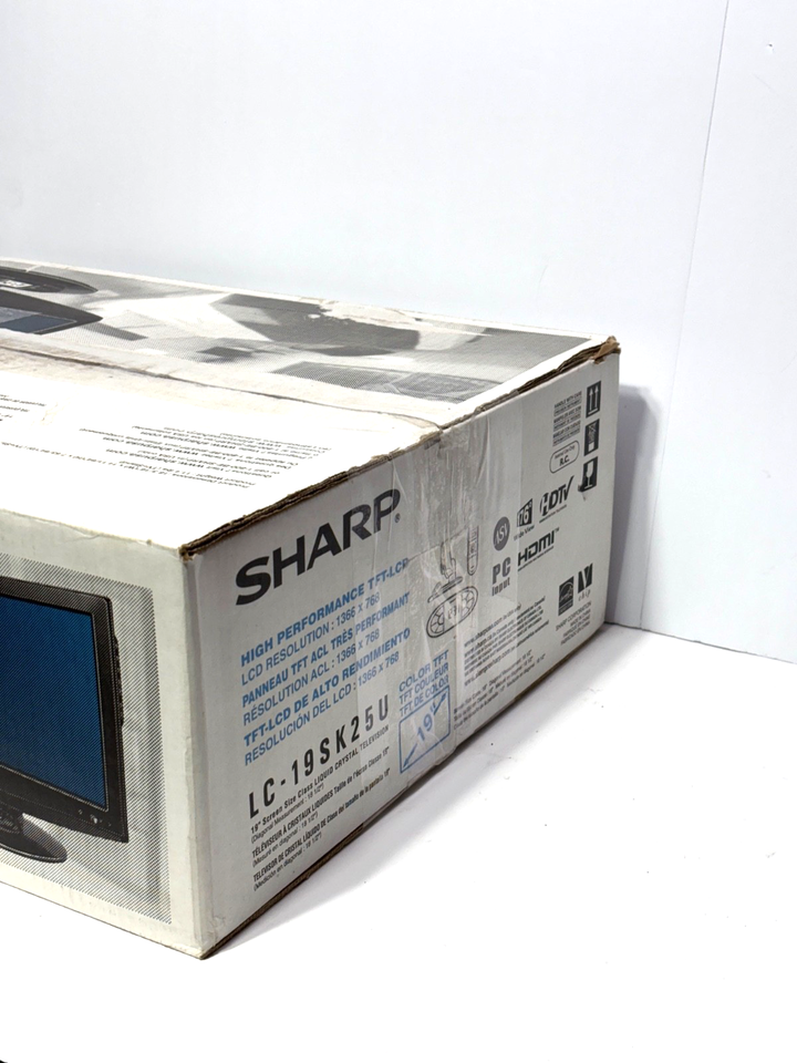 SHARP LC-19SK25U-W Black LCD /HDTV FLAT PANEL RETRO GAMING TV In Box ...