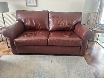 2 person quality multiyork sprung base sofas suite dark brown leather ...