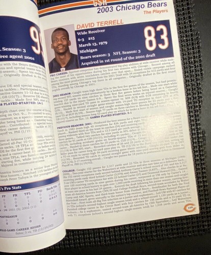 Chicago Bears 2003 media Football guide Paperback Book | eBay