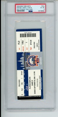 9/28 2008 New York Mets Shea Stadium Final Game MLB Ticket PSA Beltran ...