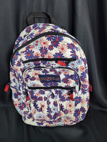 JanSport Daisy Cool Student Backpack Blue/Red/White Daisy Pattern | eBay