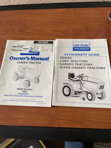 Cub Cadet 1862 Garden Tractor Operator’s and Attachments Manual | eBay