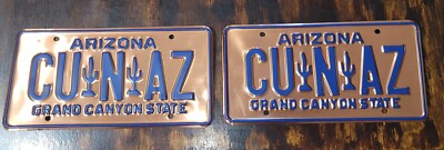 CU N AZ Arizona License Plate Vintage Steel/copper (Listing IS For 1 ...