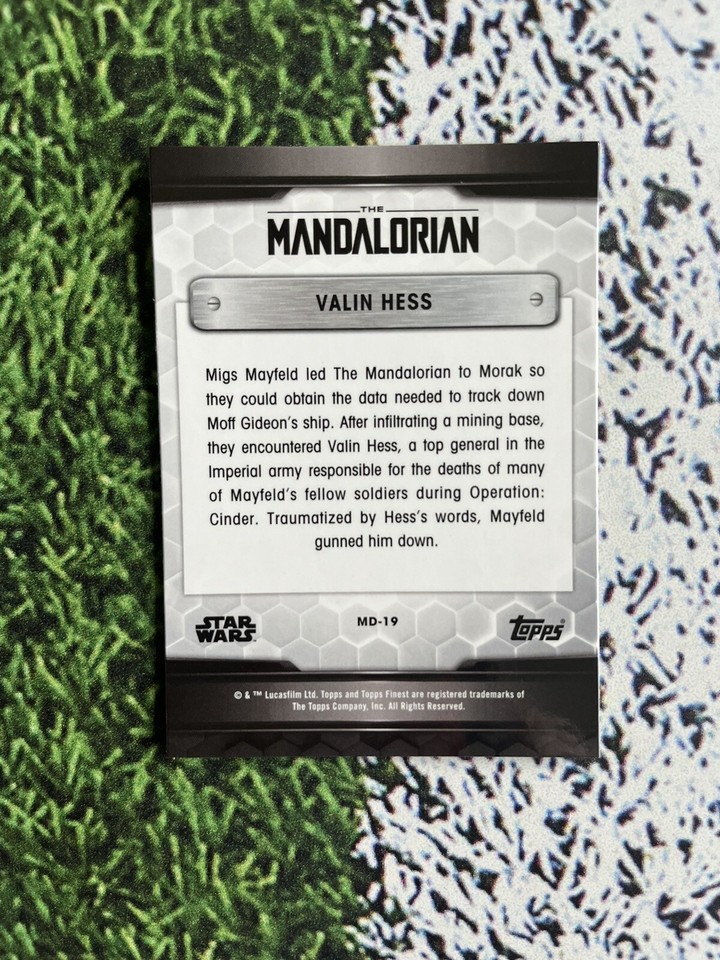 2022 Topps Finest Star Wars The Mandalorian Valin Hess #MD-19 Mint Low ...