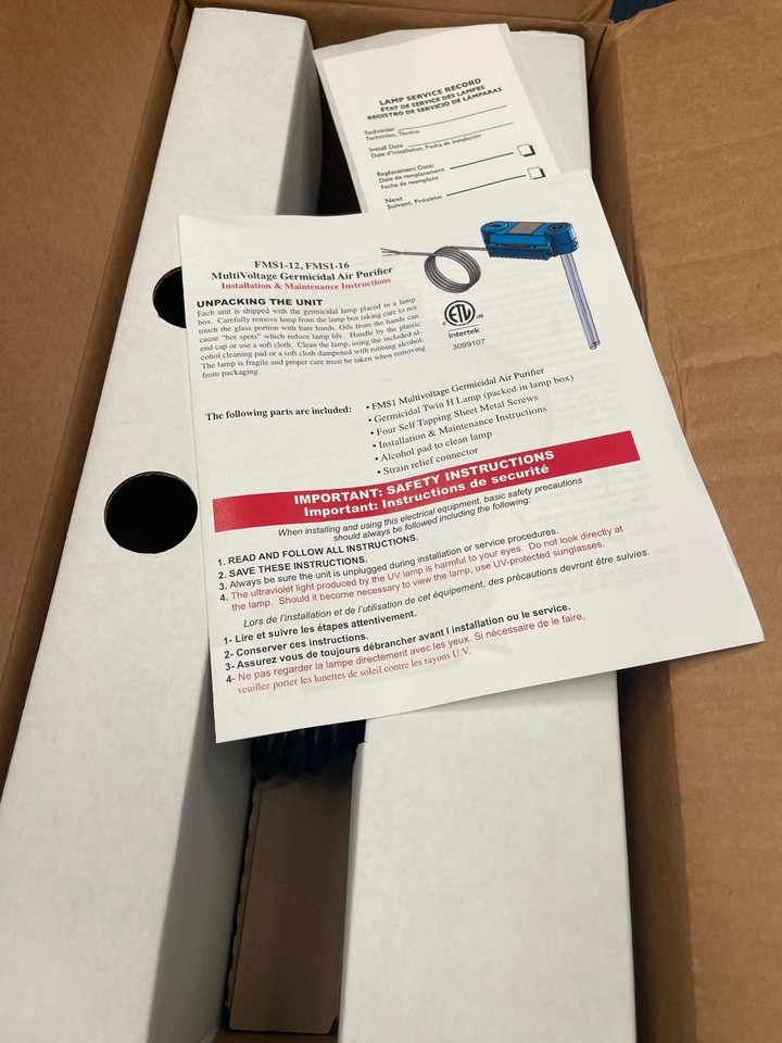 Pristine Air Fixed Mount Germicidal UVC System FMS1-16 Active BioForce ...