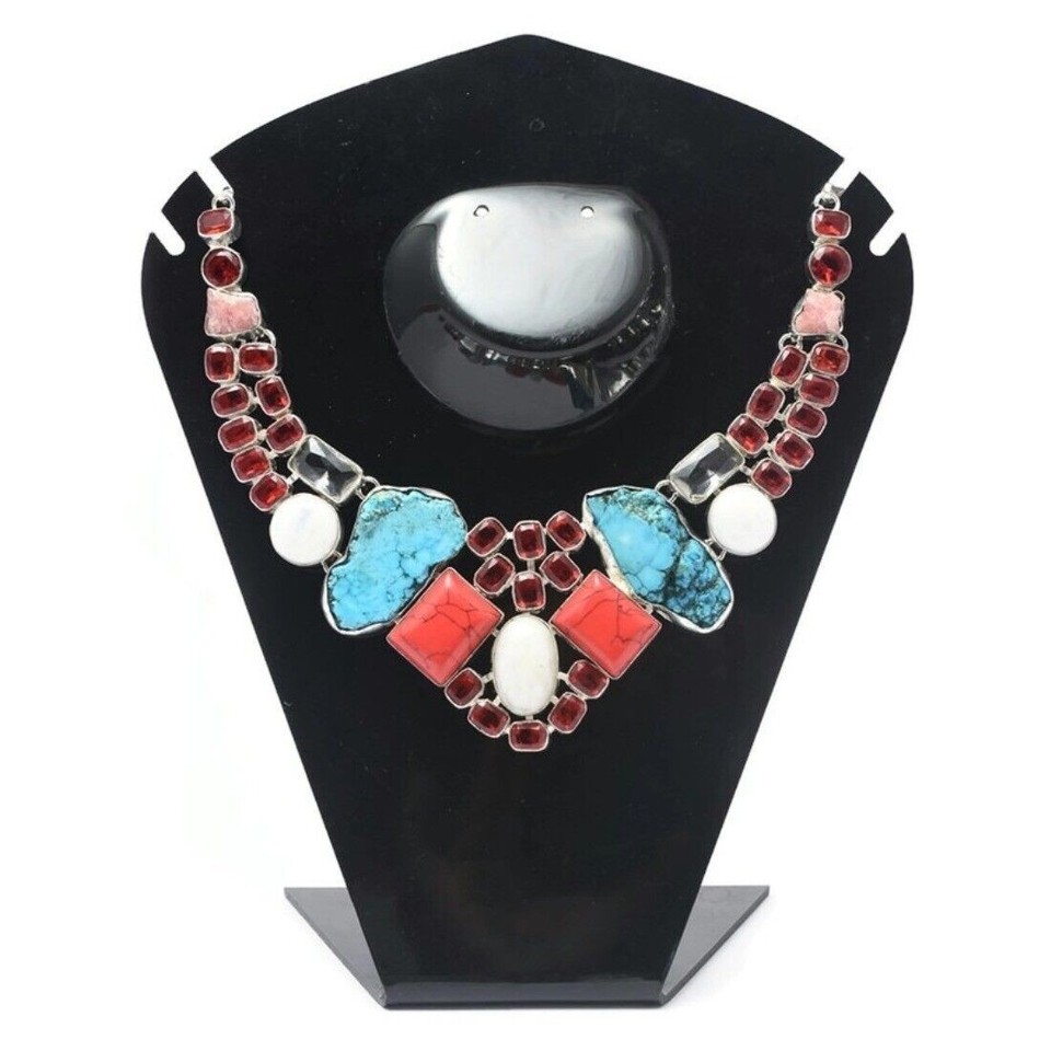Blue & Red Turquoise, Red Apatite, Moonstone, Crystal Gemstone Handmade ...
